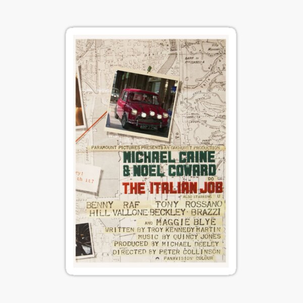 "The Italian Job Movie Poster" Sticker for Sale by FearlessCabbage ...
