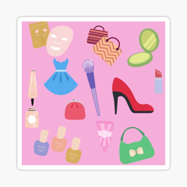 "Girly Girl Starter Pack Collage!" Sticker for Sale by sweatshop22 ...