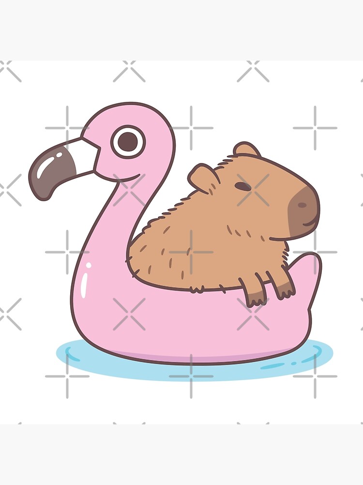 "Cute Capybara Chillin On Flamingo Pool Float" Poster for Sale by ...