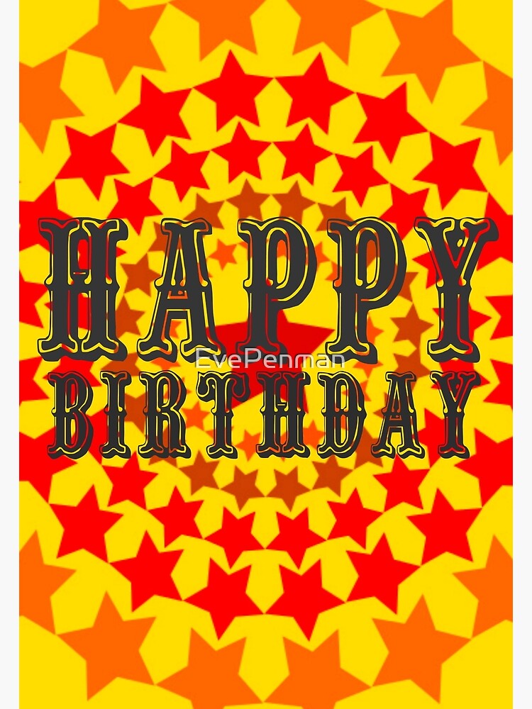 "Happy Birthday: Circle of Red Stars" Poster for Sale by EvePenman ...