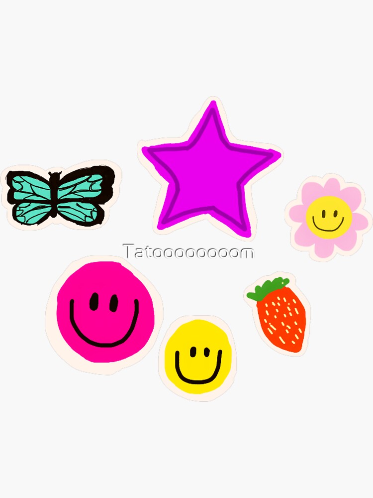 "Cute happy vibe collage " Sticker for Sale by Tatoooooooom | Redbubble