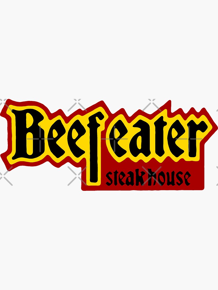 "Beefeater steakhouse retro logo" Sticker by jaywinston | Redbubble