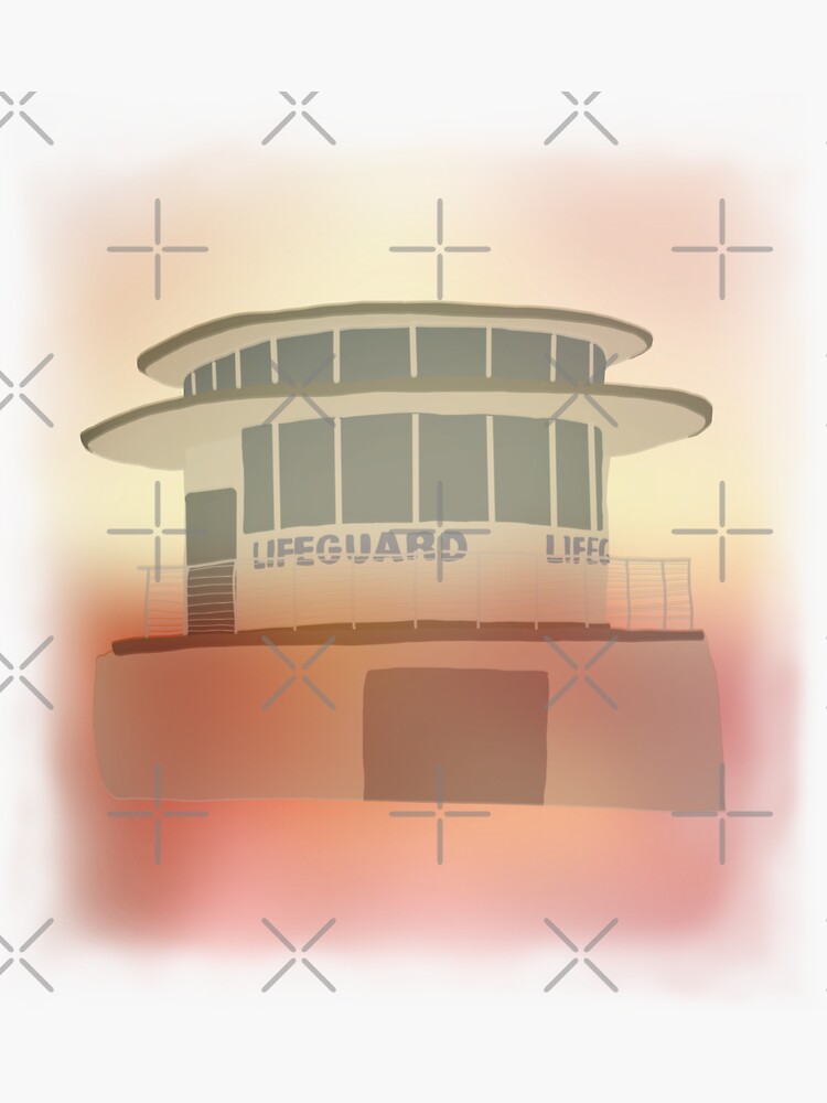 "Lifeguard tower " Sticker for Sale by Becky-Marie | Redbubble