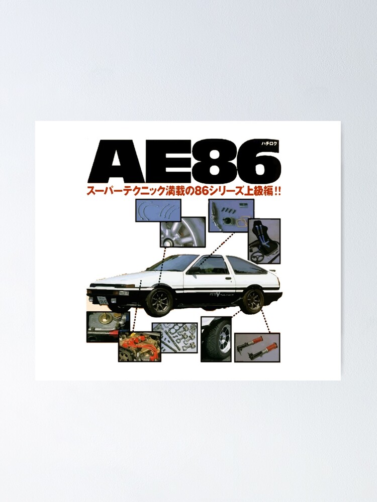 "AE86 Parts Retro Design" Poster for Sale by BeachHouseArt | Redbubble