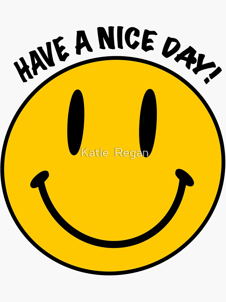 "Happy Face Smile Have A Nice Day Plastic Bag Graphic Tote Bag" Sticker ...