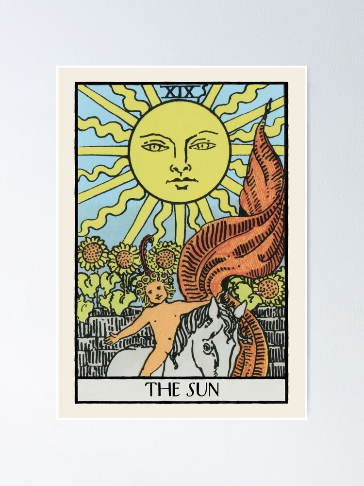 "Tarot - The Sun Card, Tarot Deck Design" Poster for Sale by CupCaseArt ...