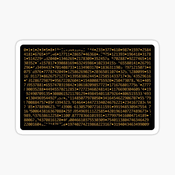 "Fibonacci Sequence Number Pattern behind Golden Ratio Spiral" Sticker ...