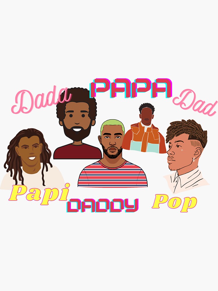 "Dada, Dad, Pop, Daddy, Papi, Papa" Sticker for Sale by BeJove | Redbubble