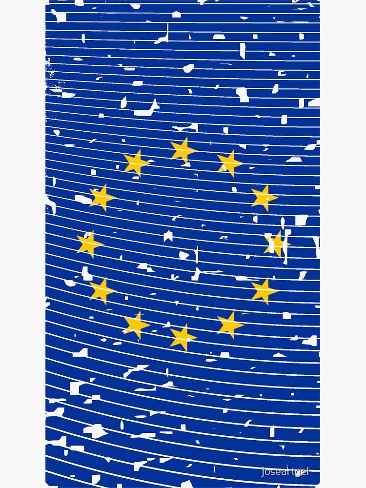 "European Flag in Vertical and Distressed" Sticker by joseartgel ...
