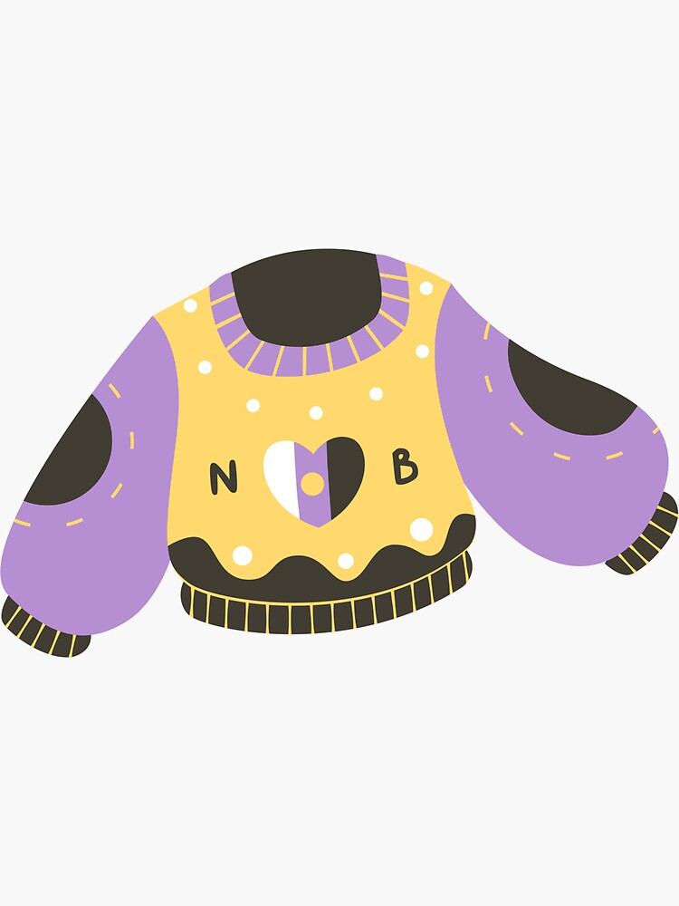 "non binary pride merch lgbtq queer art prints stickers cute" Sticker ...