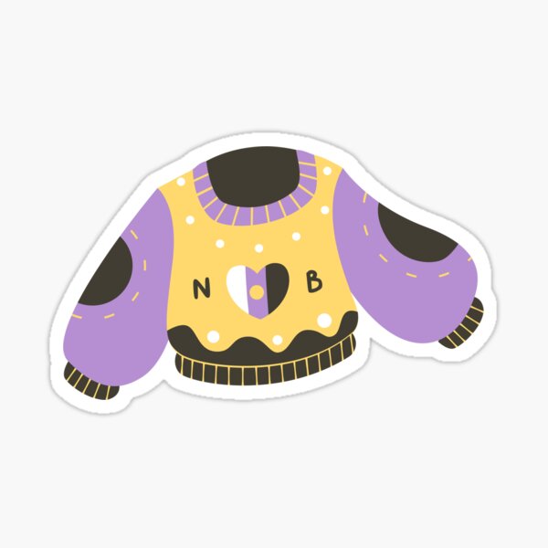 "non binary pride merch lgbtq queer art prints stickers cute" Sticker ...