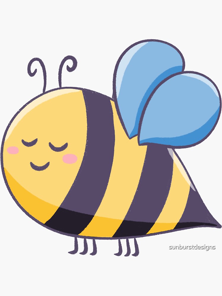 "Cute Kawaii Bee" Sticker for Sale by sunburstdesigns | Redbubble