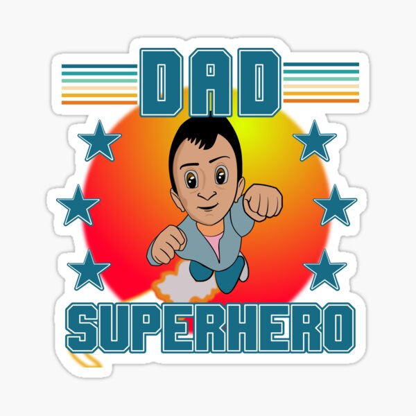 "DAD SUPERHERO" Sticker for Sale by GrumpyMooStudio | Redbubble