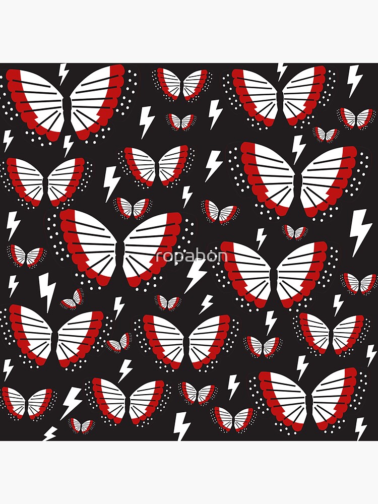 "butterfly red black" Sticker for Sale by ropabon | Redbubble