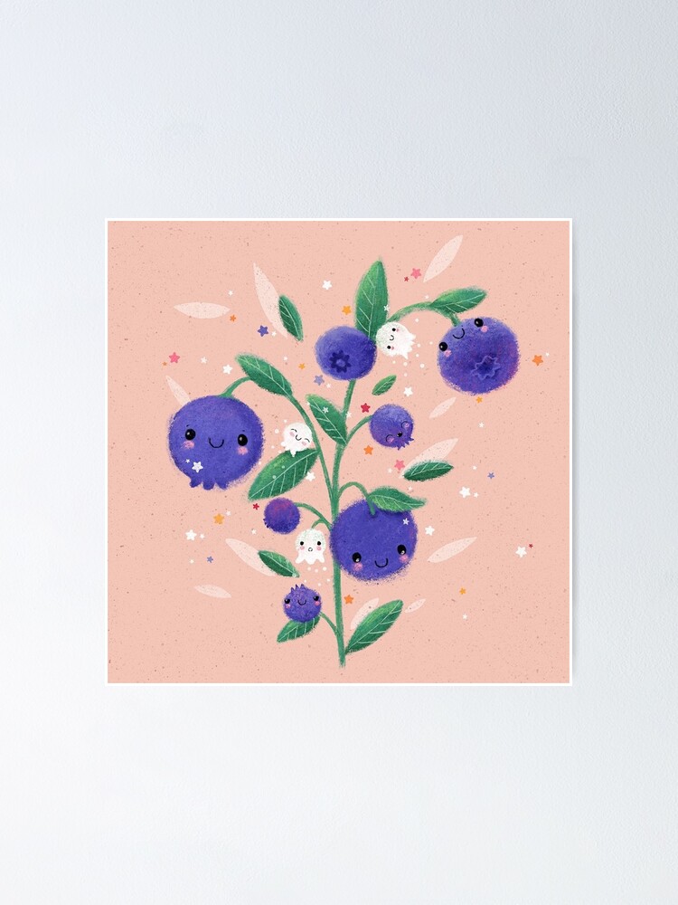 "Cute Happy Blueberry" Poster for Sale by TheCoolGuys | Redbubble
