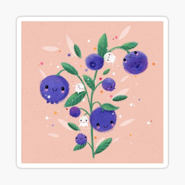 "Cute Happy Blueberry" Sticker for Sale by TheCoolGuys | Redbubble