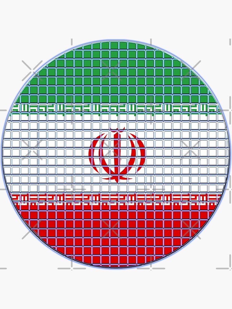 "Iran Flag Rounded - Squares Pixel " Sticker for Sale by MoonElite ...