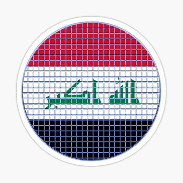 "Iraq Flag Rounded - Squares Pixel " Sticker for Sale by MoonElite ...