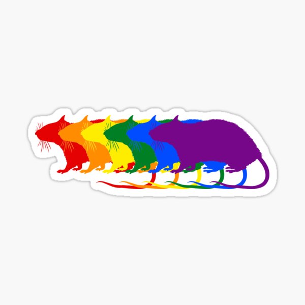 "Rainbow Rats" Sticker for Sale by TheColorfulQ | Redbubble