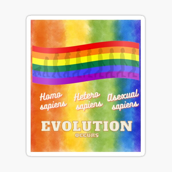 "Evolution always finds a way, Rainbow evolution" Sticker by ...