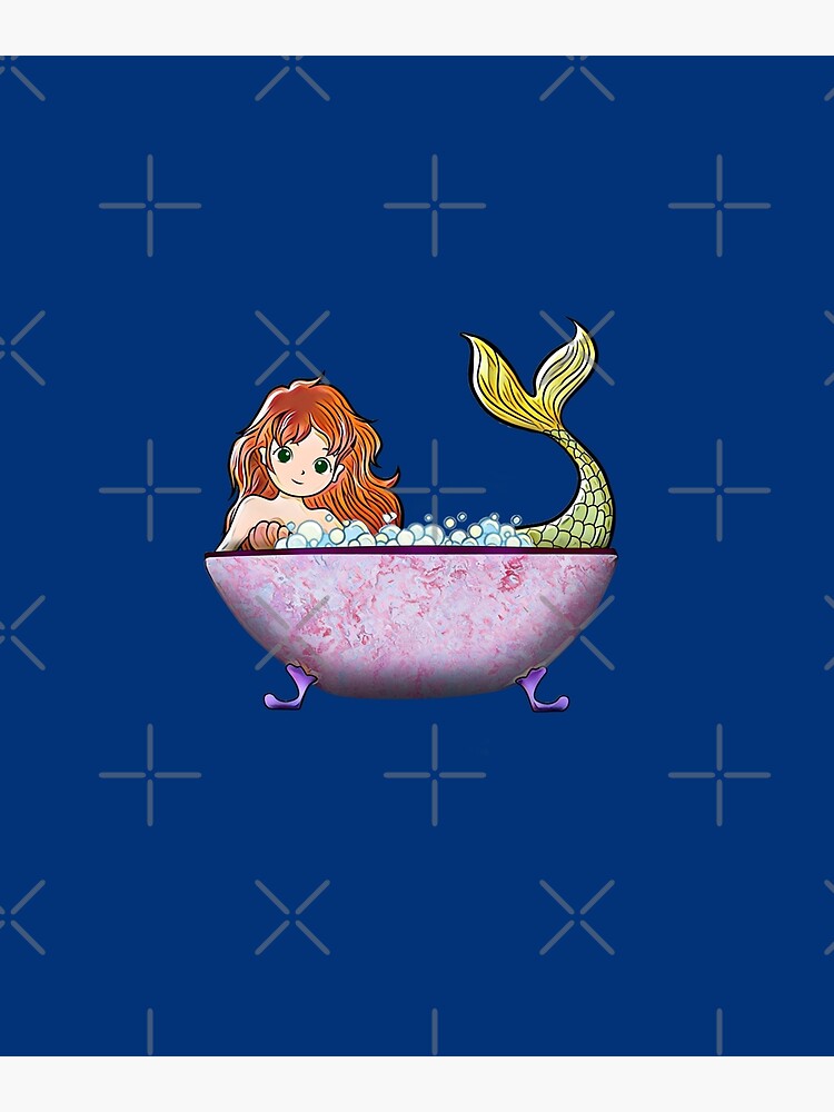 "Cartoon Mermaid In Bubble Bath" Poster for Sale by sbachstroem | Redbubble