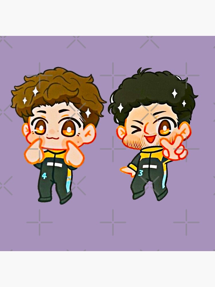 "Lando Norris and Daniel Ricciardo cute illustration" Poster for Sale ...