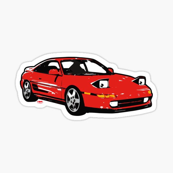 "Red 90s Japan Sport Car" Sticker for Sale by CoolRide | Redbubble