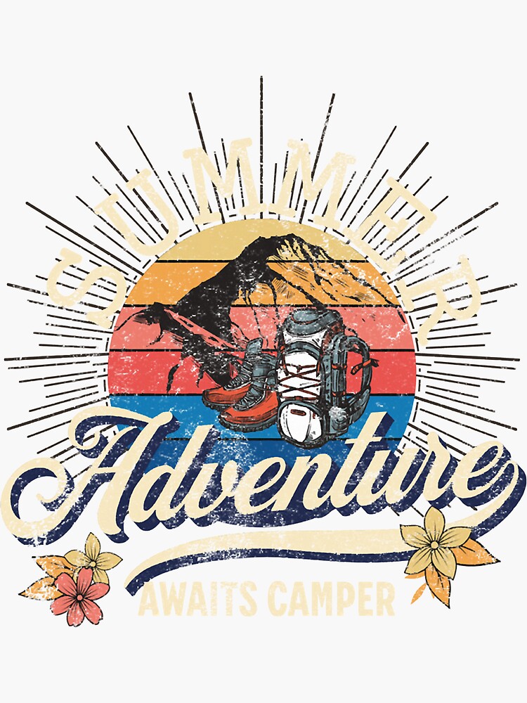 "Summer Adventure Awaits Camper" Sticker for Sale by DamionKoss | Redbubble