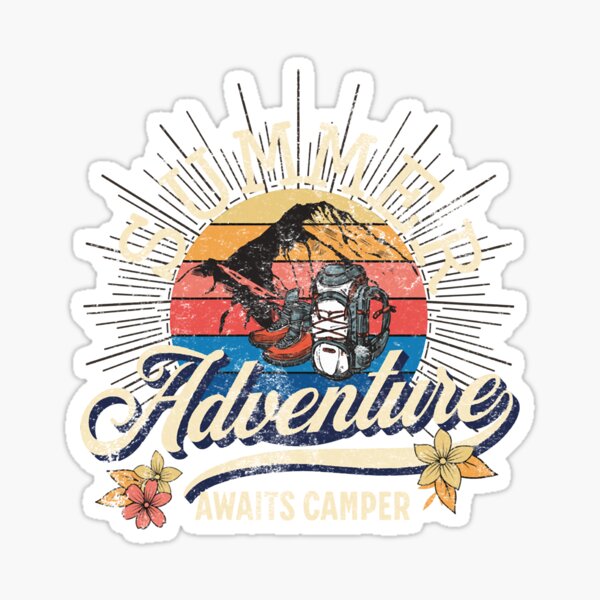 "Summer Adventure Awaits Camper" Sticker for Sale by DamionKoss | Redbubble