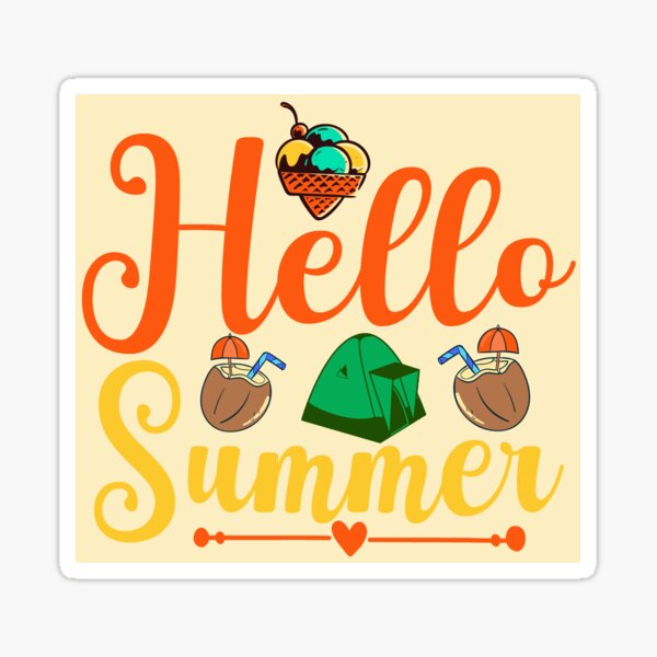 "Hello Summer" Sticker for Sale by frigamribe88 | Redbubble