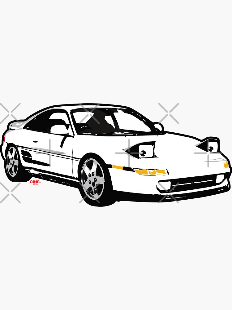 "White 90s Japan Sport Car" Sticker for Sale by CoolRide | Redbubble