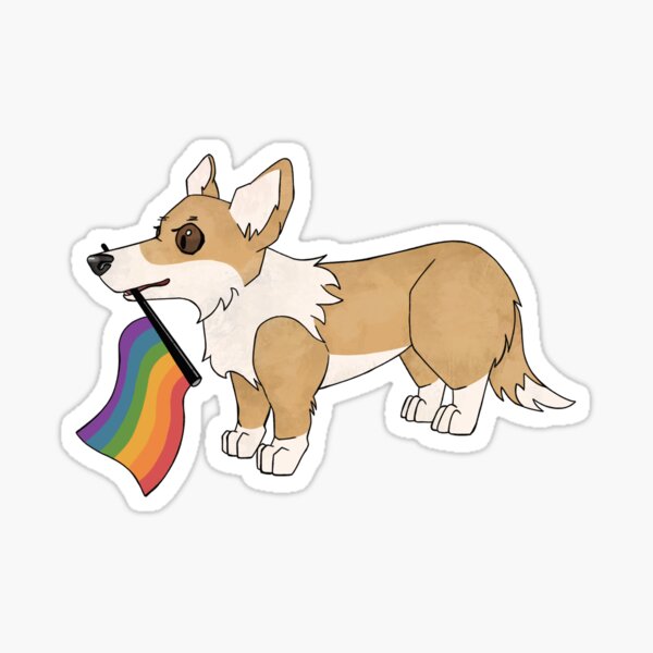 "corgi pride flag" Sticker by Spaceshards | Redbubble