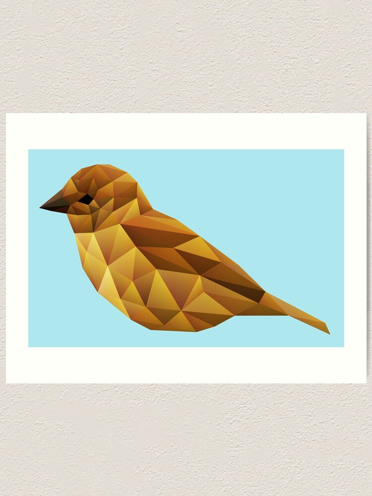 "Low Poly Brown Bird" Art Print by DigitalShards | Redbubble