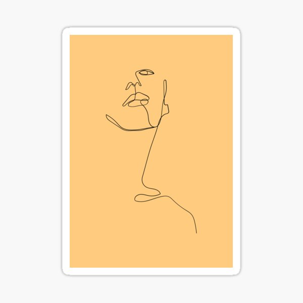 "One-line face" Sticker for Sale by postermania-mk | Redbubble