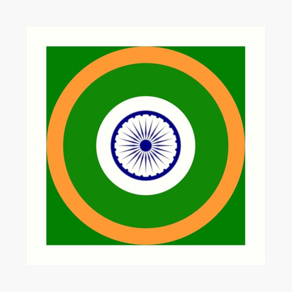 "India Tiranga Ashoka Chakra retro Mod Roundel" Art Print for Sale by ...