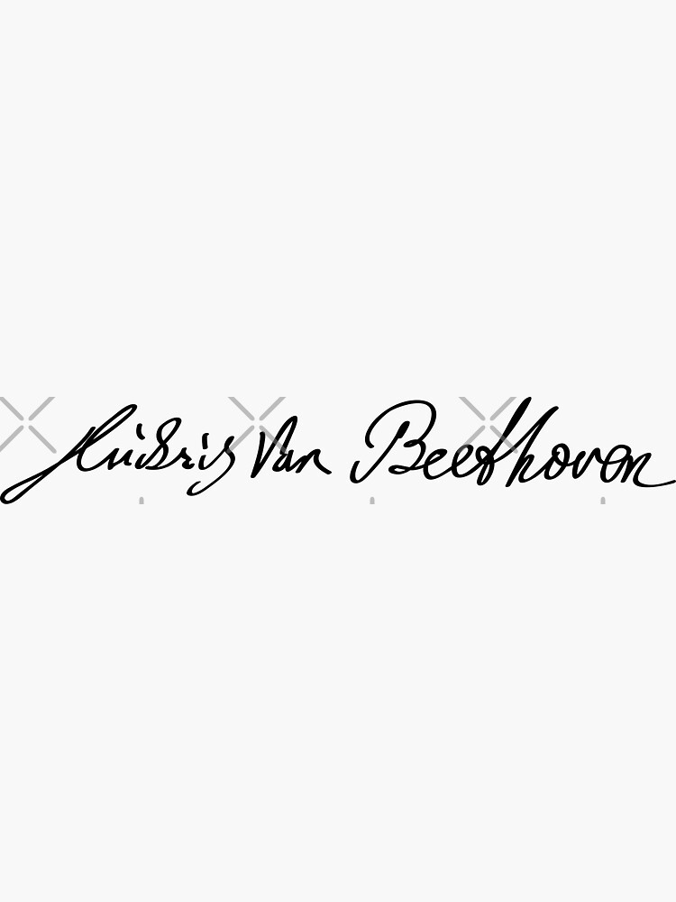 "Beethoven signature (small)" Sticker for Sale by en10minutos | Redbubble