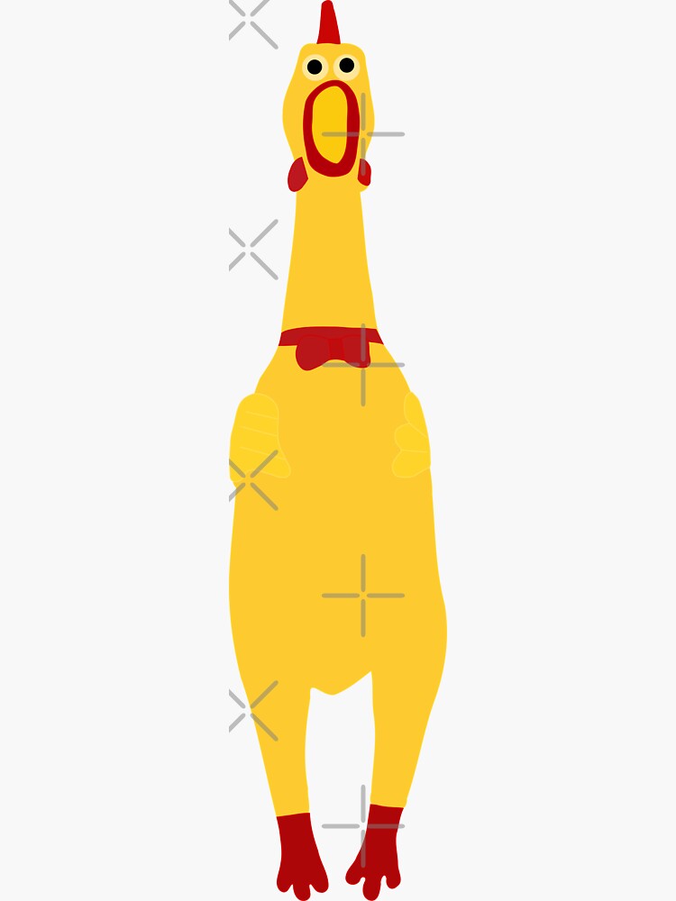 "Shocked Rubber Chicken" Sticker for Sale by amylydesign | Redbubble