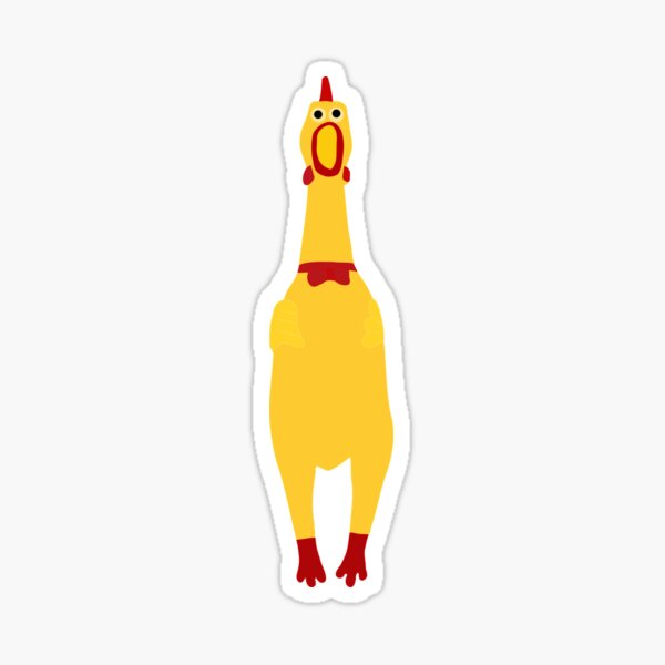 "Shocked Rubber Chicken" Sticker for Sale by amylydesign | Redbubble