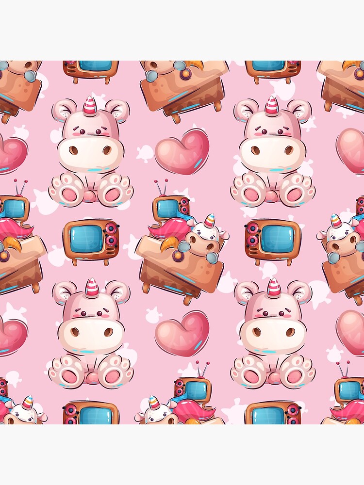 "Baby Rhino Watching TV Cartoon Illustrator Child Drawing, Cute ...