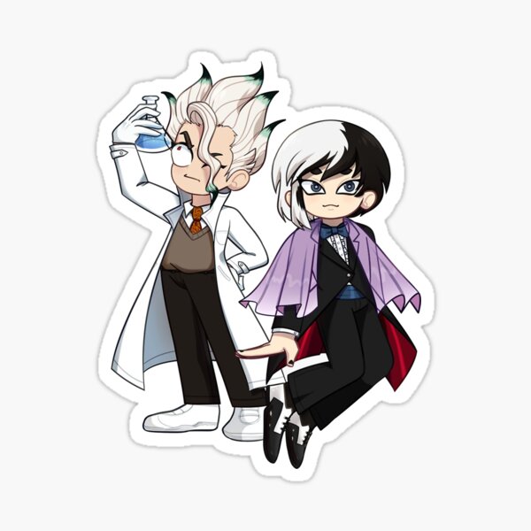 "Senku Ishigami and Gen Asagiri - Dr Stone" Sticker by Walid-Studio ...