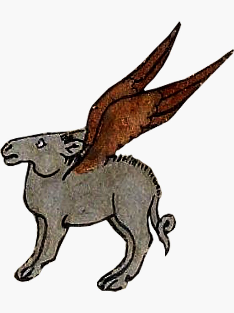 "Medieval Flying Donkey" Sticker for Sale by Demonik-Art | Redbubble