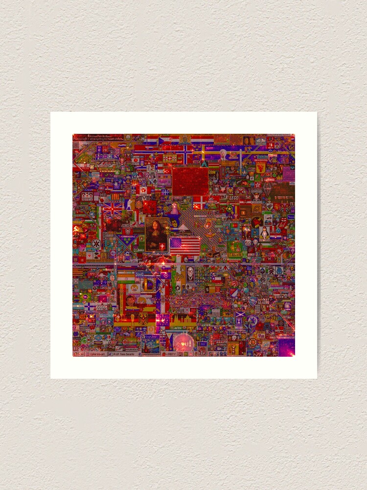 "/r/Place Heatmap Light Overlay" Art Print for Sale by tacticalhog ...