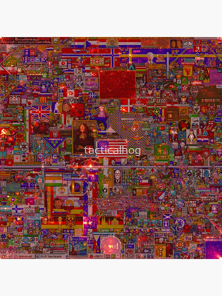 "/r/Place Heatmap Light Overlay" Sticker by tacticalhog | Redbubble