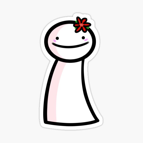 "Dream blob with red flower" Sticker by Vixydraws | Redbubble
