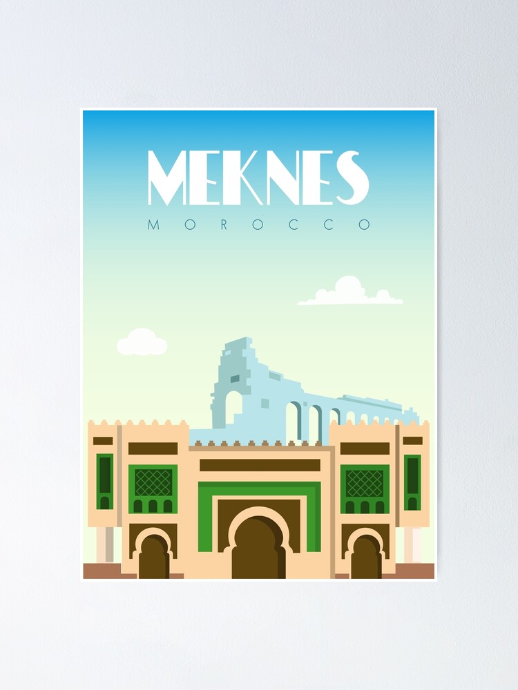 Poster « Sticker ville de Meknès - Affiche de voyage Maroc - repère ...