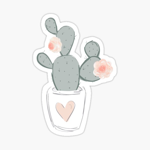 "Cute cactus" Sticker for Sale by ktscanvases | Redbubble