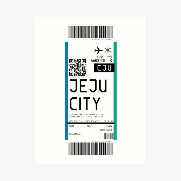 "Jeju International airport (CJU) Boarding Pass rickrolled" Art Print ...