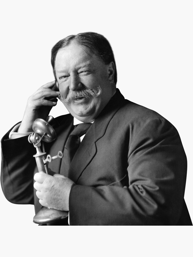 "William Howard Taft Smiling During A Telephone Call - 1908" Sticker ...