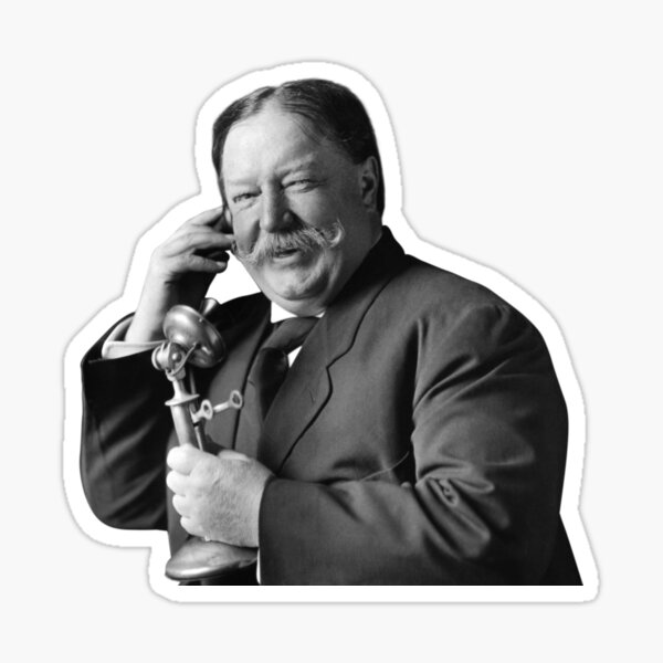 "William Howard Taft Smiling During A Telephone Call - 1908" Sticker ...