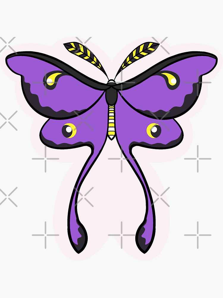 "Pride Moth - Nonbinary" Sticker by WillowWormwood | Redbubble